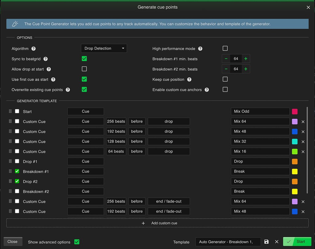 Applying a Cue Anchor Template after Auto Generating Cues - Questions ...