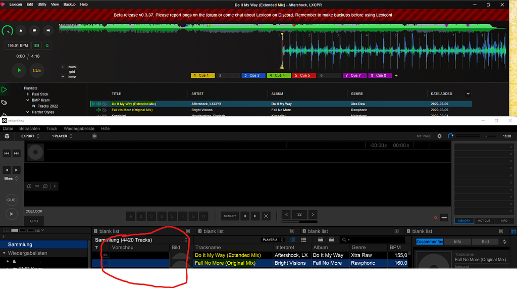 New RB6 Export exporting without and Cues, Waveform, Beatgrids - Bug Reports - Lexicon