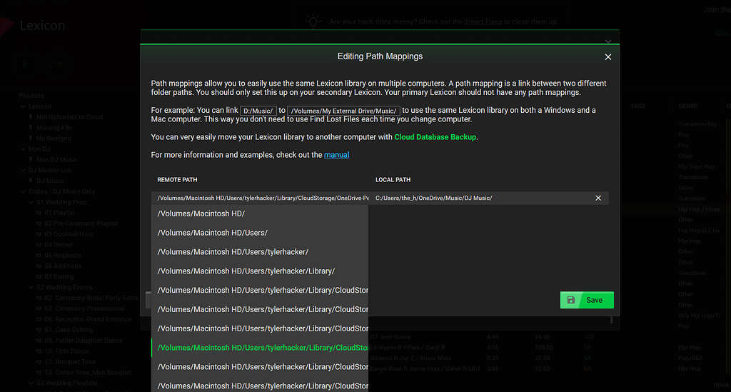 Can't view full file pathway for Local Path Mapping - Bug Reports - Lexicon