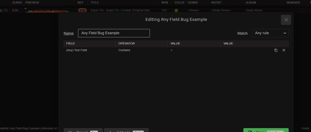 Smartlist 'Any Text Field' not working anymore - Bug Reports - Lexicon