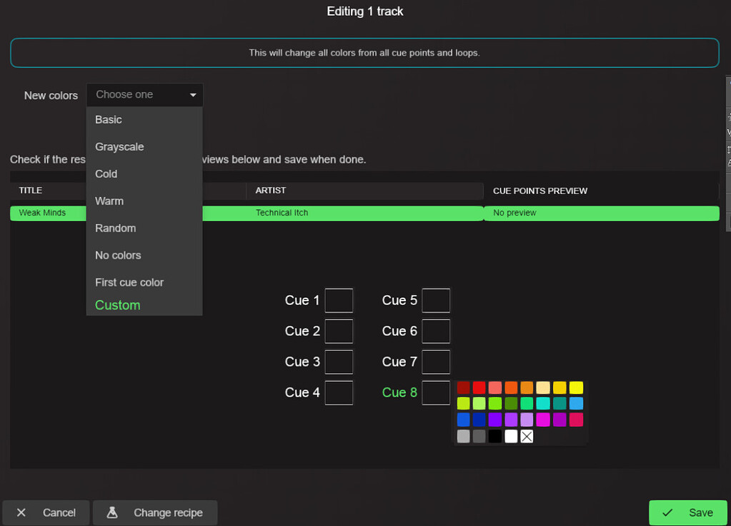 Custom colors in Change Cue Colors - Ideas & Feature Requests - Lexicon